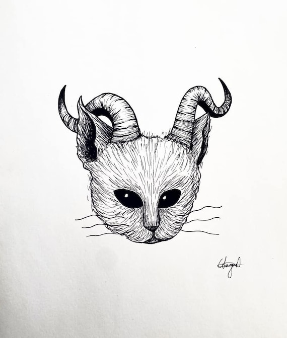 Demon Cat - Etsy