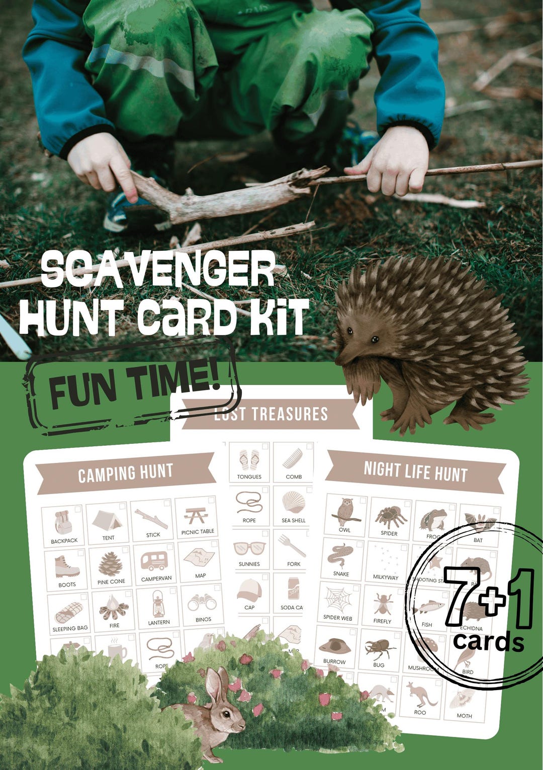Nature Scavenger Hunt Outdoor Camping Activity Game for Kids Bundle (8 ...