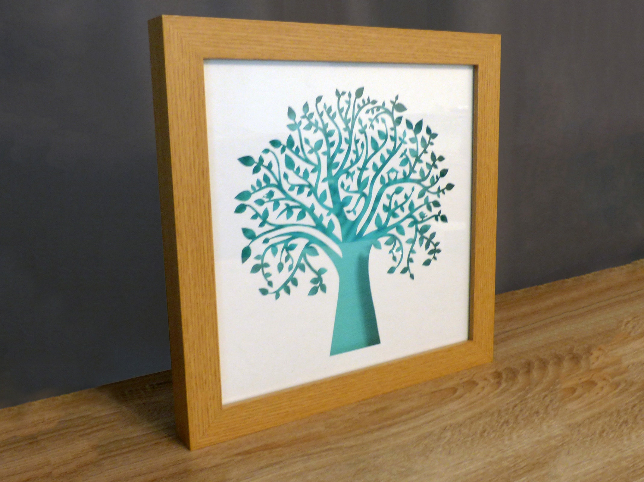 Framed Revered Tree Paper Cut-out Art Sqaure Large | Etsy