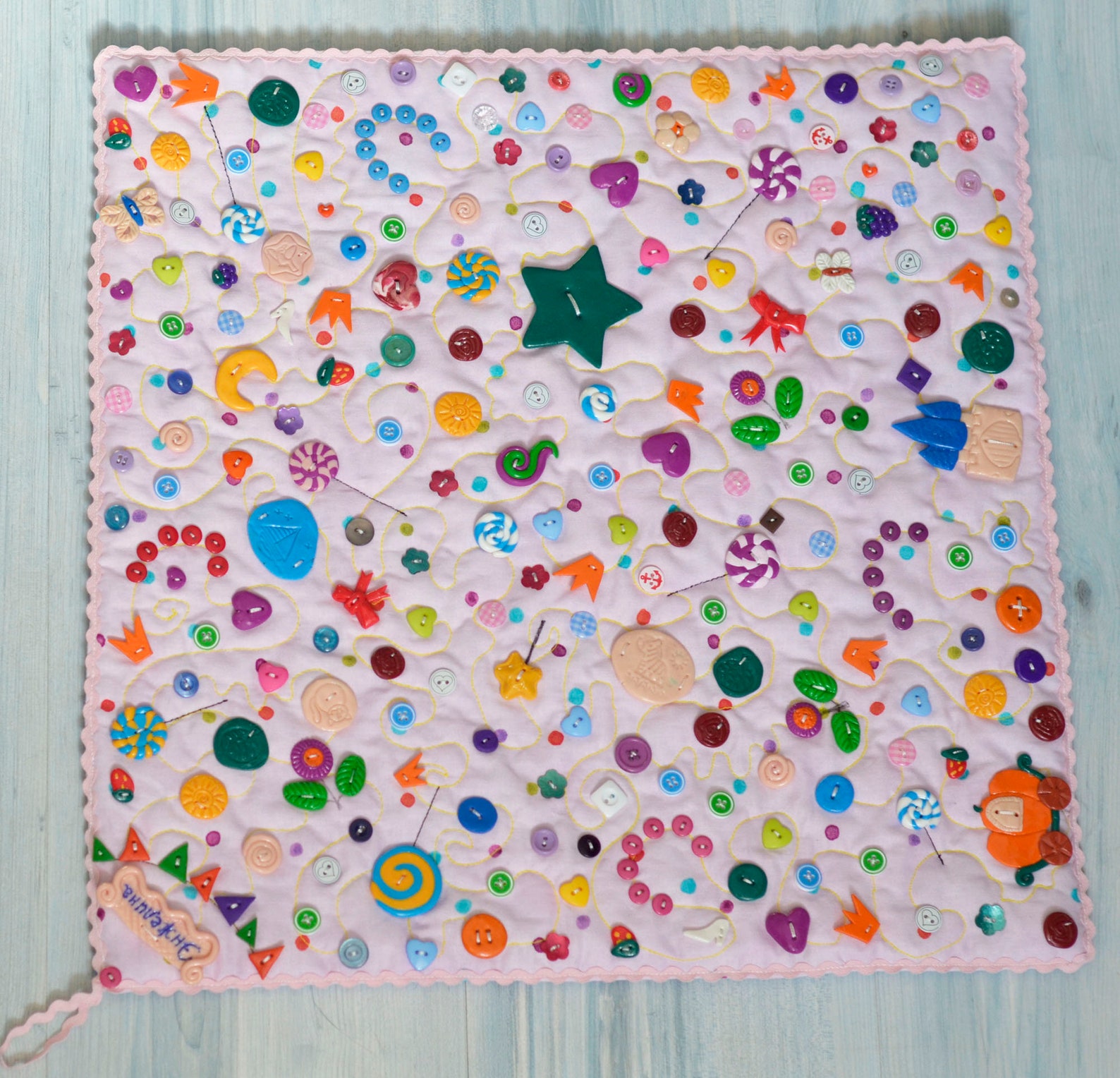 Sensory rug Baby activity mat Stroller toy | Etsy