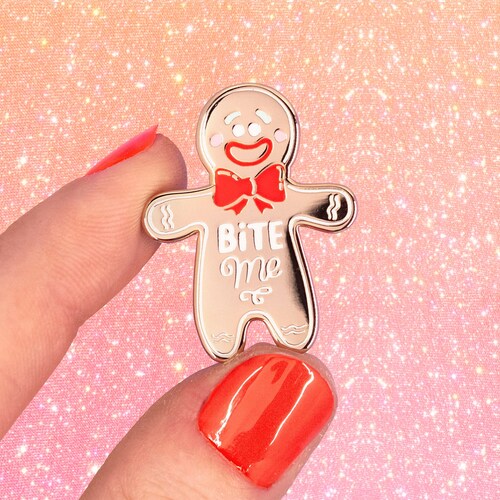 Gingerbread Man Enamel Pin - Etsy