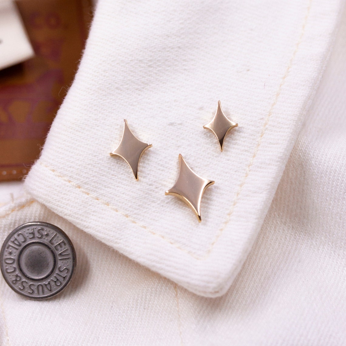 Sparkle Pin Set Cute Sparkly Stars Brooch Set of 3 Light - Etsy