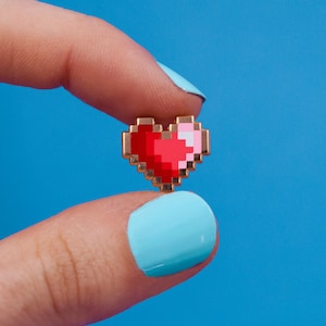 Pixel Heart Pin Set | Cute Pixelated Hearts Full Half or Empty Heart ...