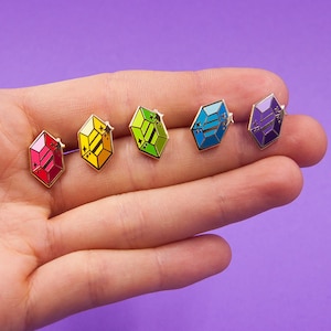 Mini Gem Hard Enamel Pin | Crystal Cute Mini Multicolour Gamer Diamond ...