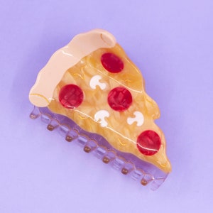 Pizza Hair Claw – Pepperoni Pizza Lover Acetate Hair Clip, Large Big ...