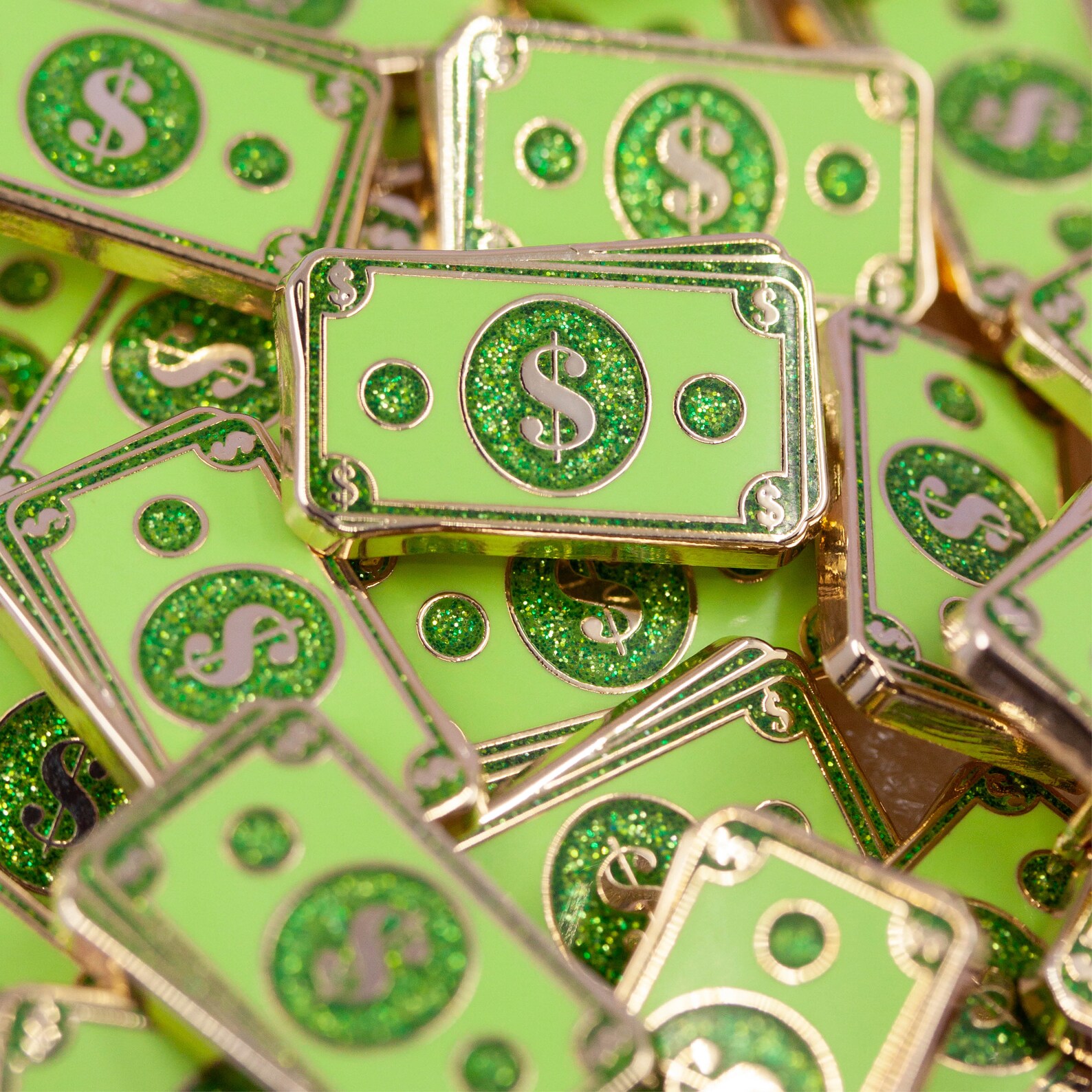Manifesting Glitter Dollar Bill Pin Cash Glittery - Etsy