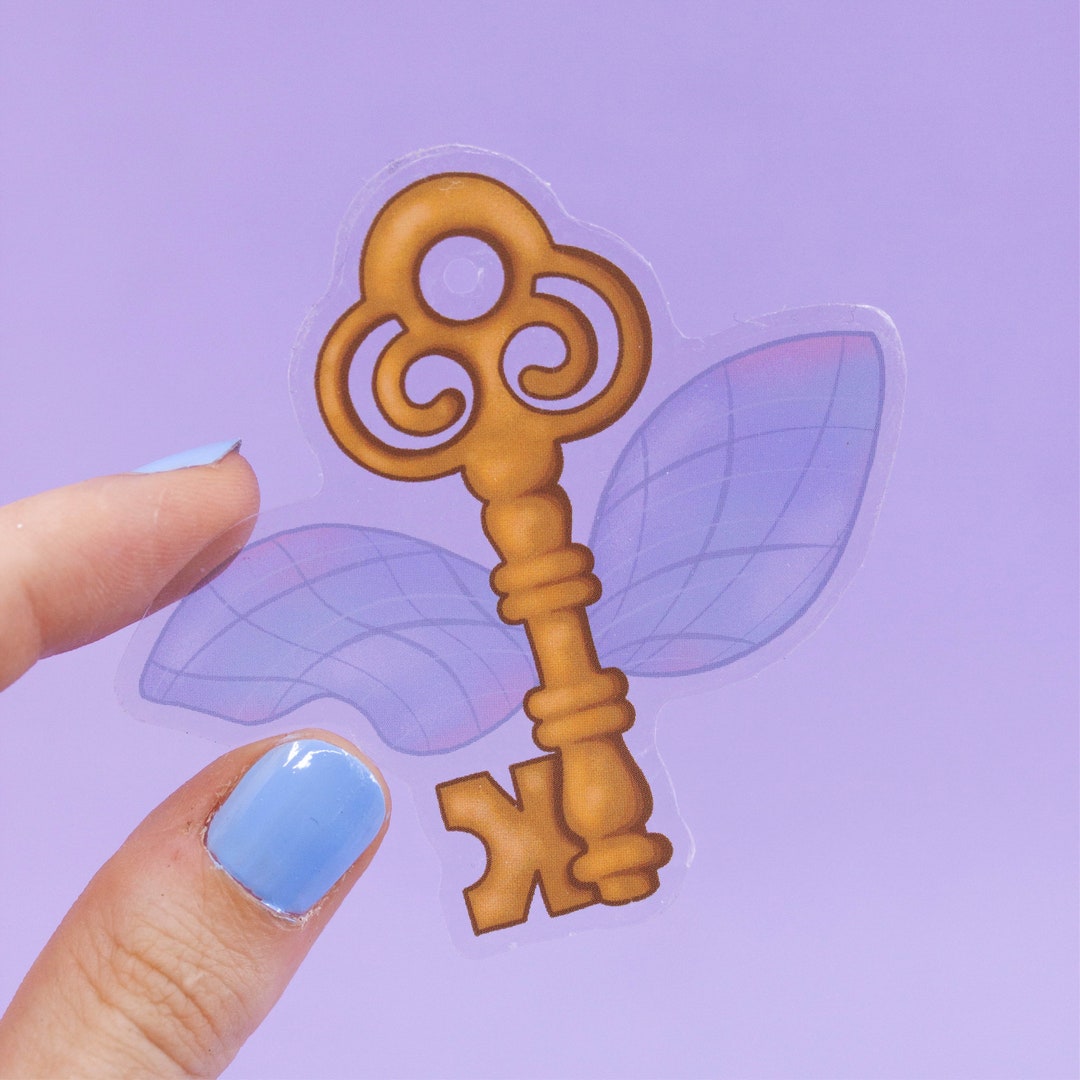 Winged Key STICKER | Cute Magical Door Key With Wings Sticker | Magic ...