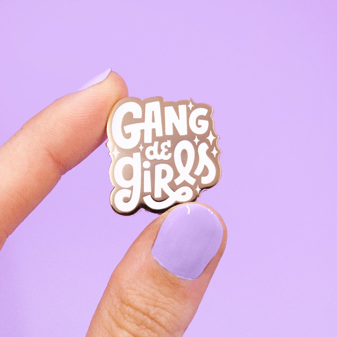 Gang De Girls Pin | Girl Power Team Gold Enamel Pin | Woman Empowerment ...