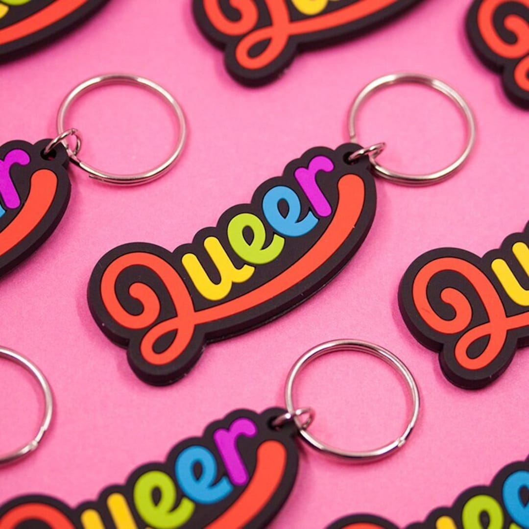 Queer PVC Keychain LGBTQ Rainbow Queer Colorful Keychain Pride Month ...