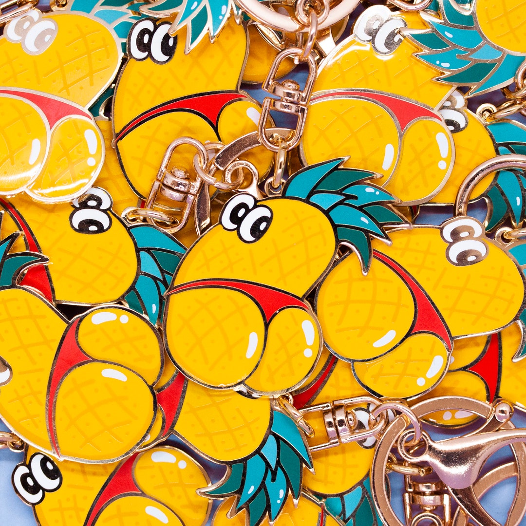 Anan-ass Hard Enamel Keychain | Pineapple Kawaii | Fruity Booty Butt ...