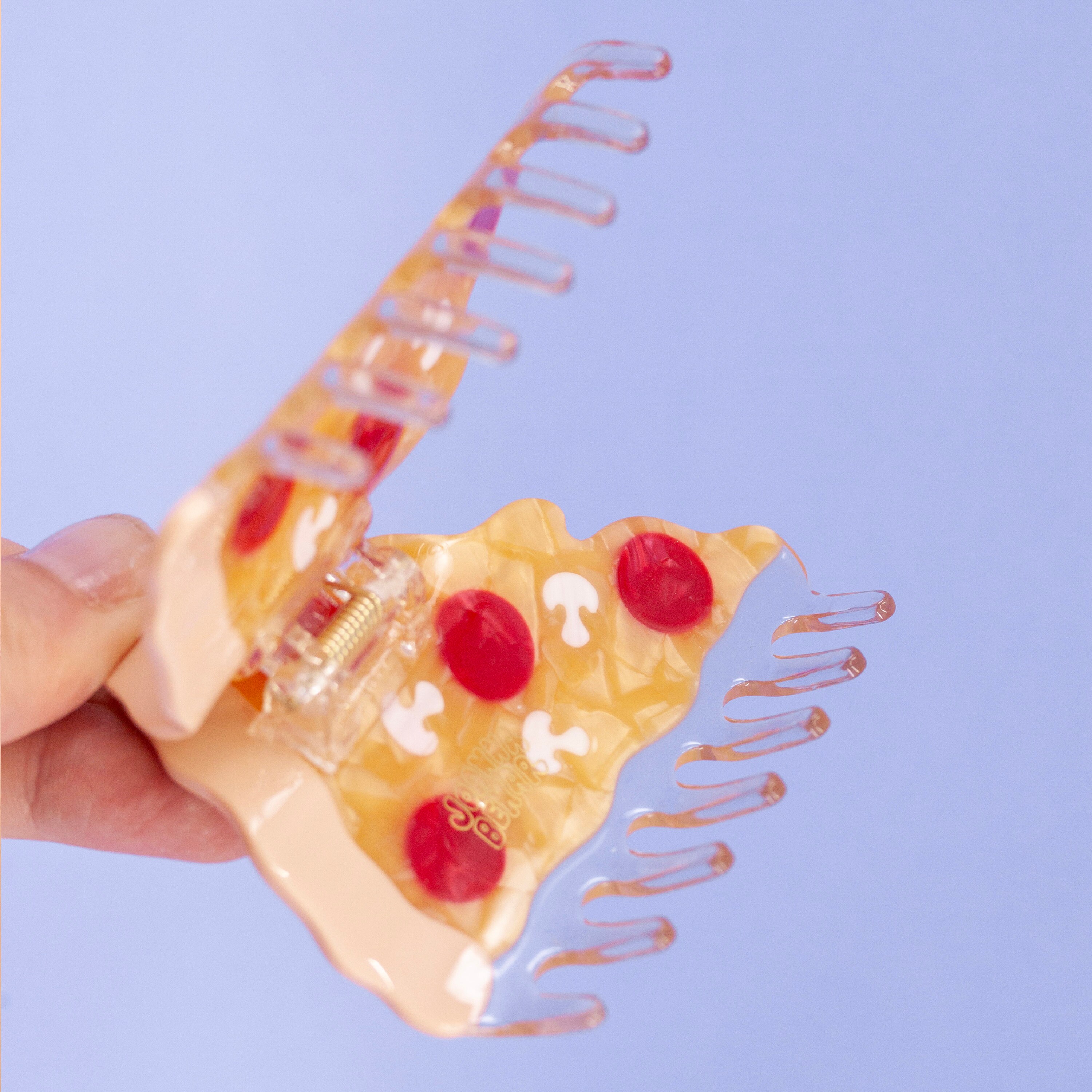 Pepperoni Pizza Lover Acetate Hair Claw Clip | Cheesy Large Fun Grip ...
