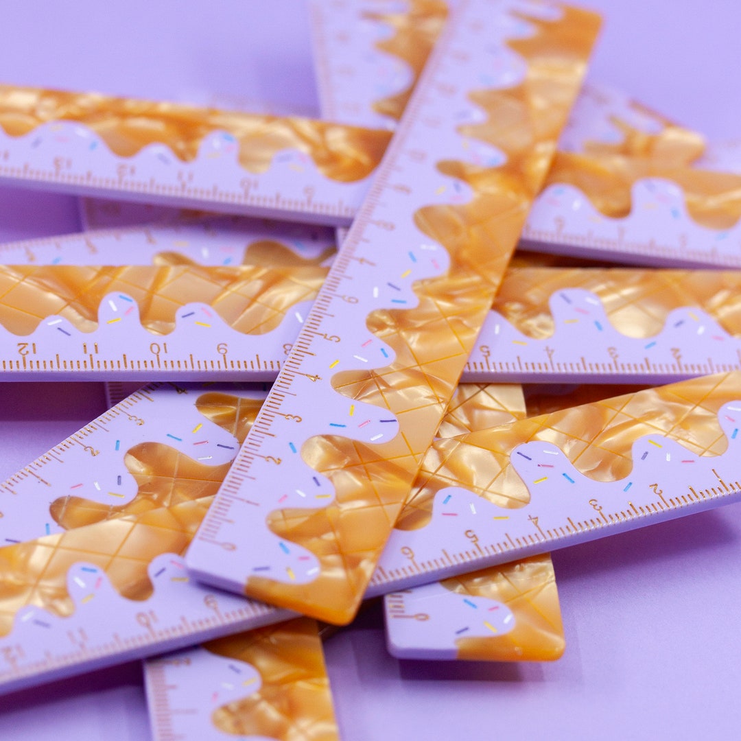 Ice Cream Cone Kawaii Math Geometry Ruler Funny Acetate Cone Kawaii ...