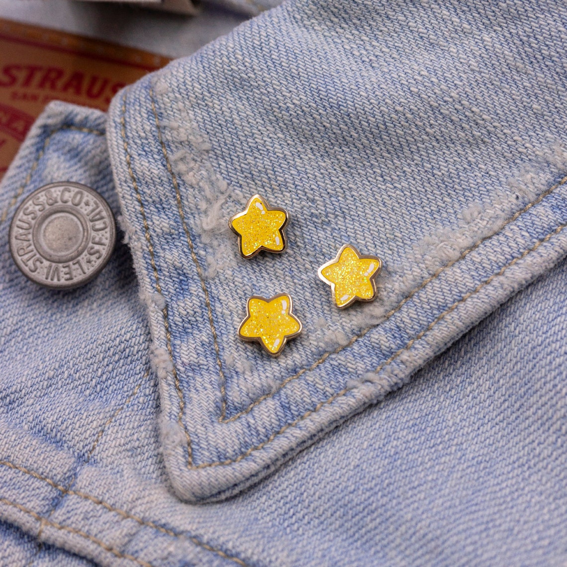 Mini Star Pin Set of 3 Filler Glitter Pins Perfect for Collectors or a ...