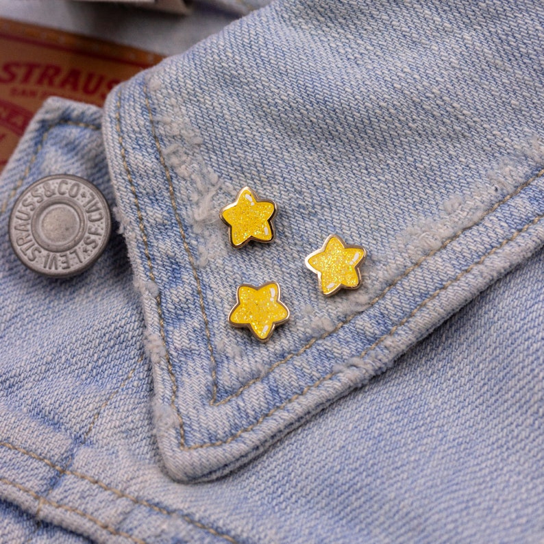 Mini Star Pin Set of 3 Filler Glitter Pins Perfect for Collectors or a ...