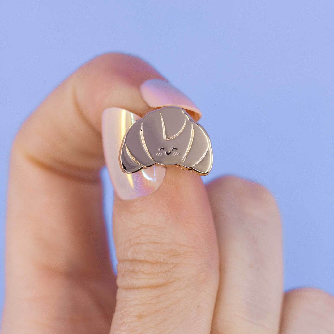 French Butter Croissant Enamel Pin | Parisian Style Brooch for Her ...