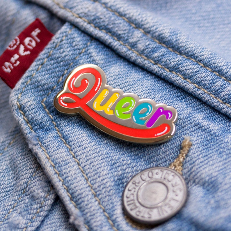 Queer Pin LGBTQ Multicolor Gay Pride Homosexual Colorful - Etsy