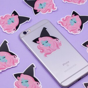 Witch Clear Transparent Vinyl Sticker | Witchcraft Purple Hair Vinyl ...