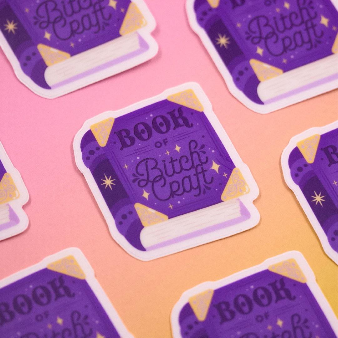 Book of Btchcraft Clear Vinyl Sticker Sorcery Book Curses Halloween ...