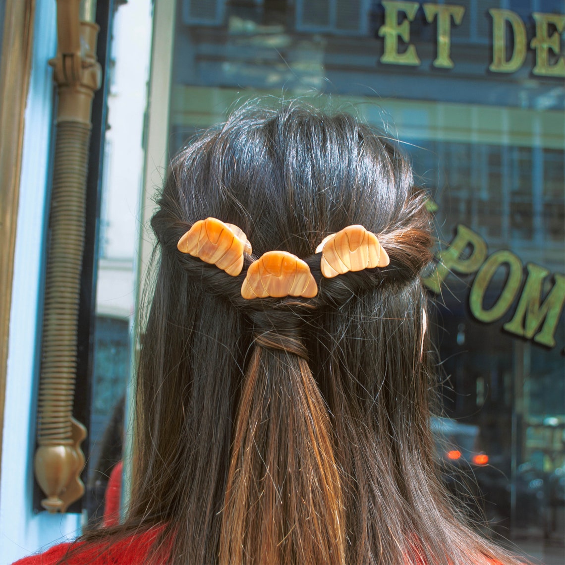 French Butter Croissant Shape Hair Mini Clip | Kawaii French Pastry ...