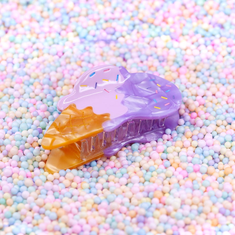 Cute Ice Cream-shaped Hair Claw Clip |adorable Dessert Accessory for ...
