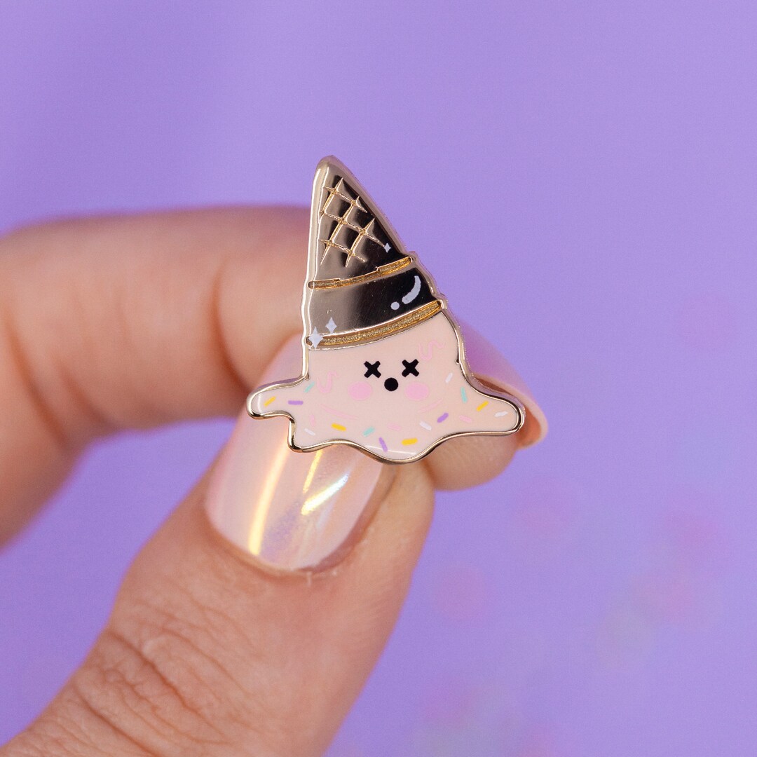 Small Melted Ice Cream Pin | Kawaii Chilling Creamy Summer Enamel Pin ...