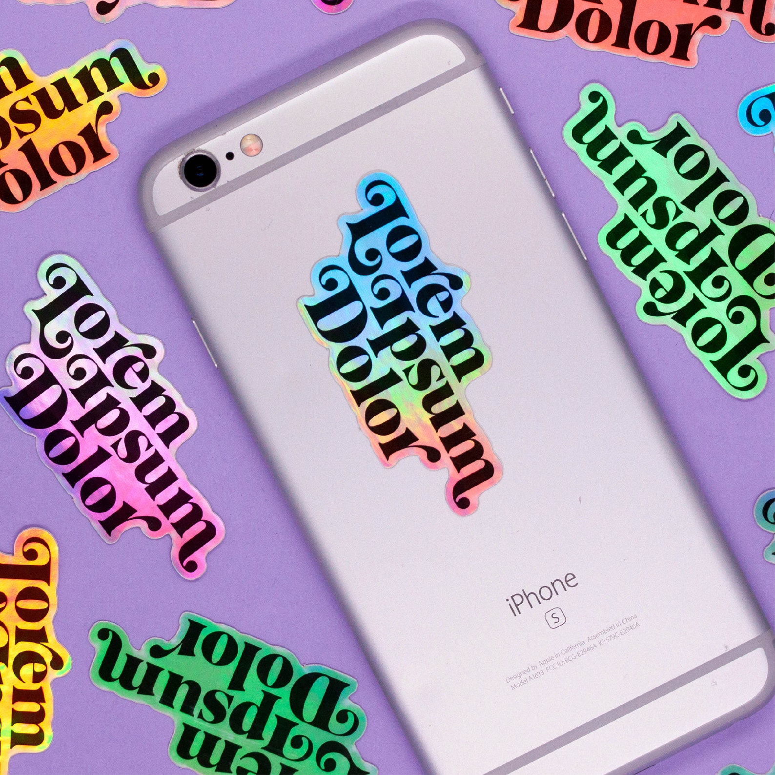 Lorem Ipsum Dolor Holographic Sticker | Funny Graphic Designer Text ...
