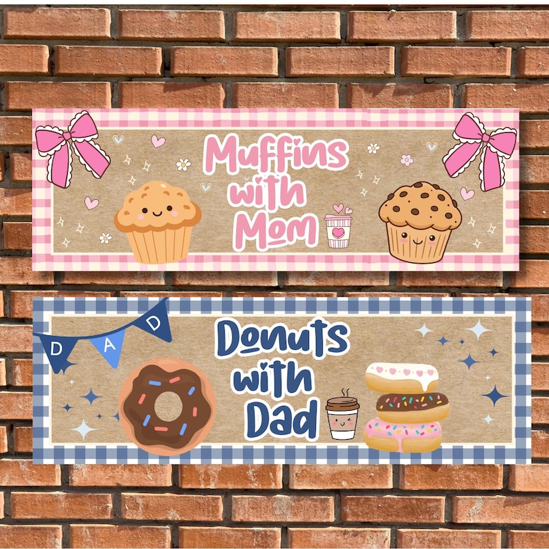 Muffins With Mom & Donuts With Dad Banner (walgreens Size) - Etsy