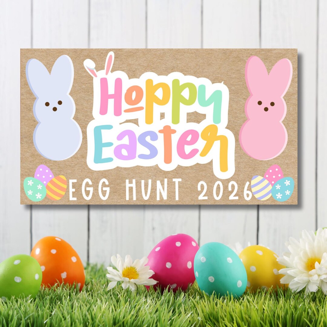 Hoppy Easter Egg Hunt 2026 Banner Template - Etsy