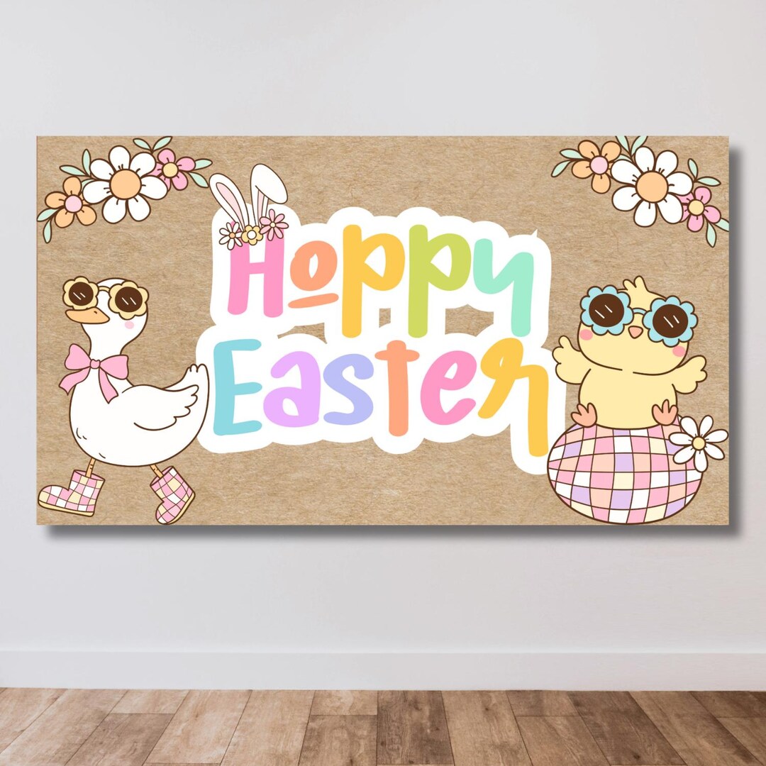 Hoppy Easter Banner Template - Etsy