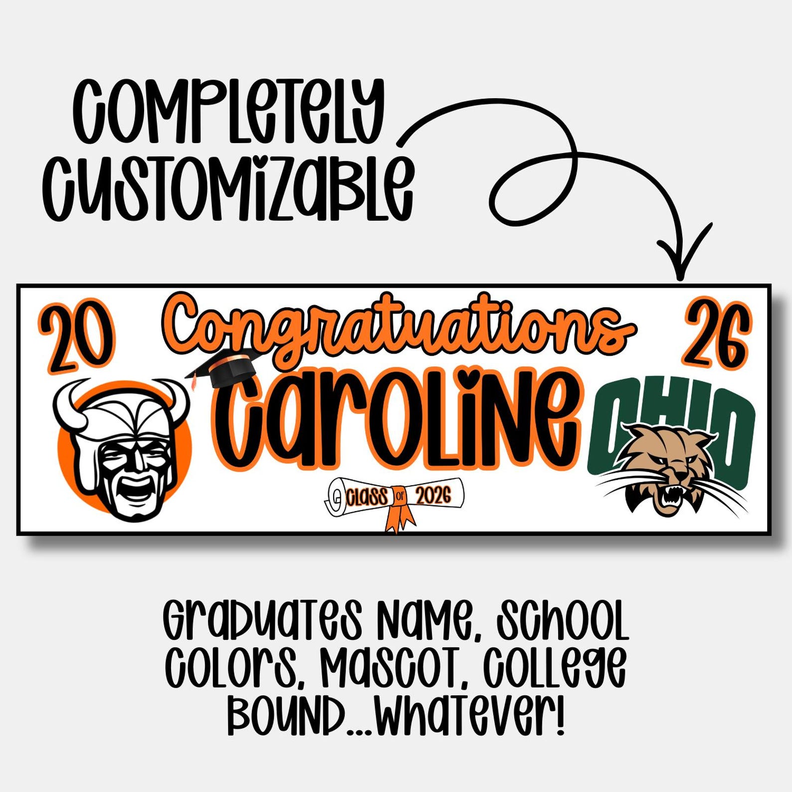 Graduation Banner PNG - Walgreens Size - Etsy