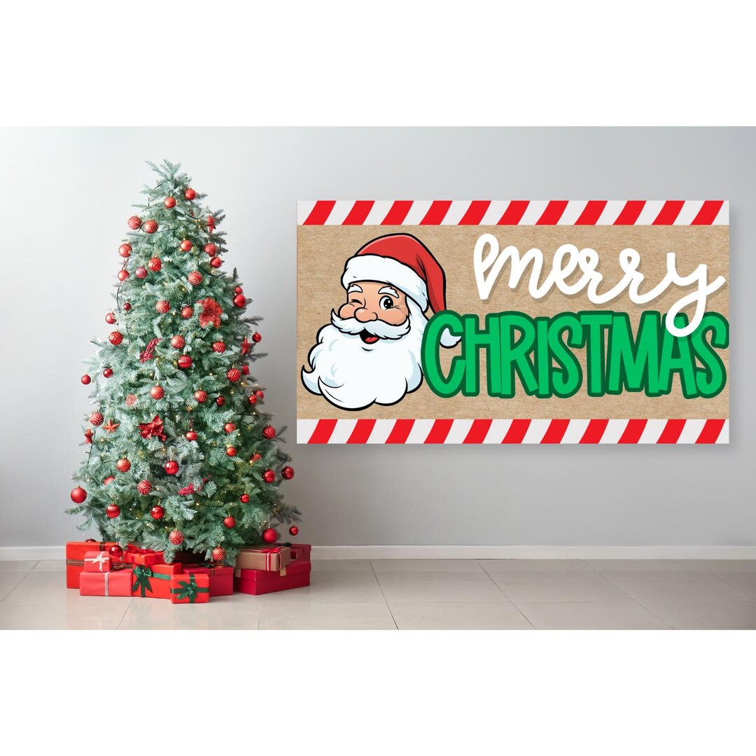 Merry Christmas Santa Banner Template - Etsy
