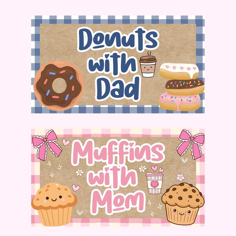 Muffins With Mom & Donuts With Dad Banner Template - Etsy