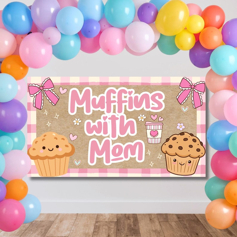 Muffins With Mom & Donuts With Dad Banner Template - Etsy