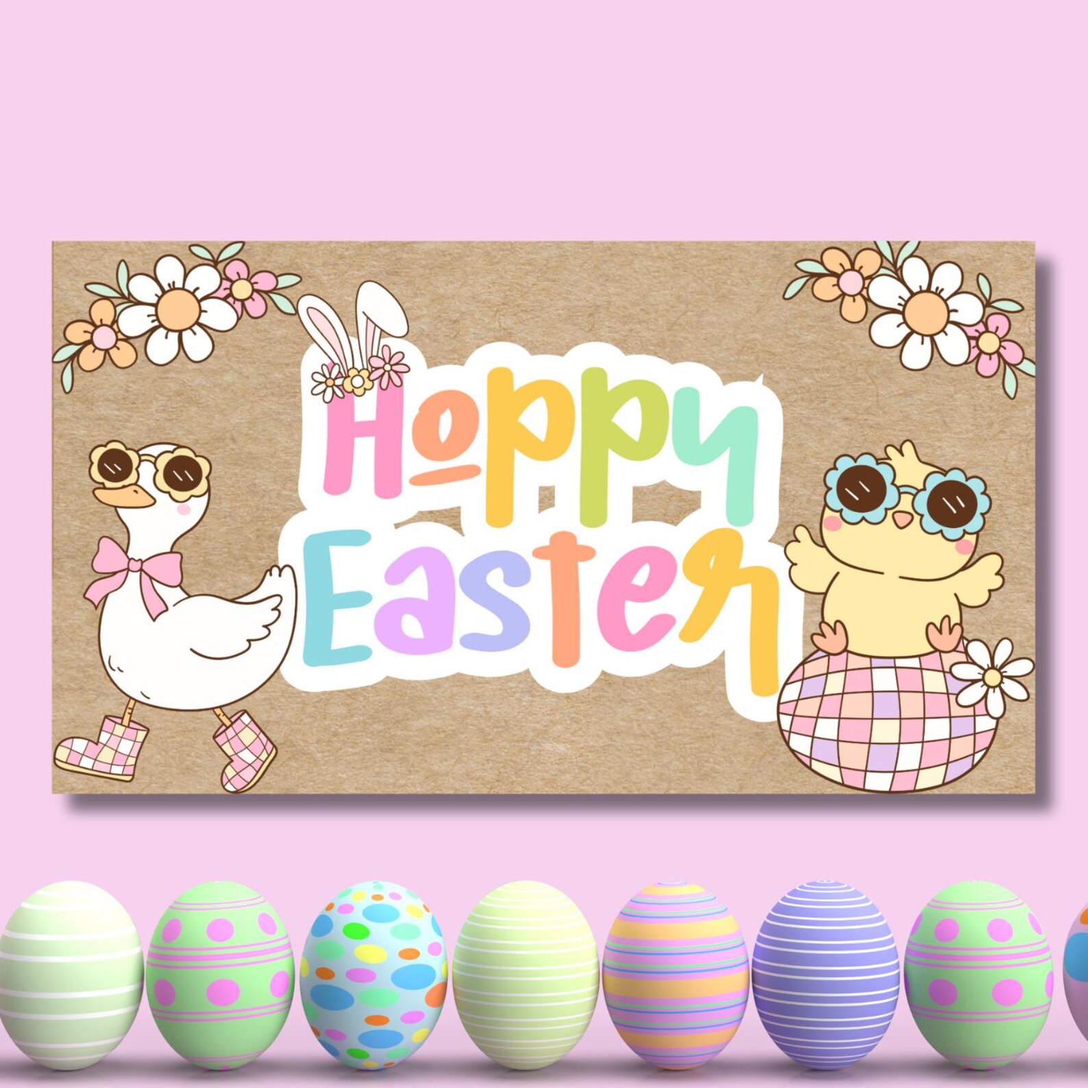 Hoppy Easter Banner Template - Etsy