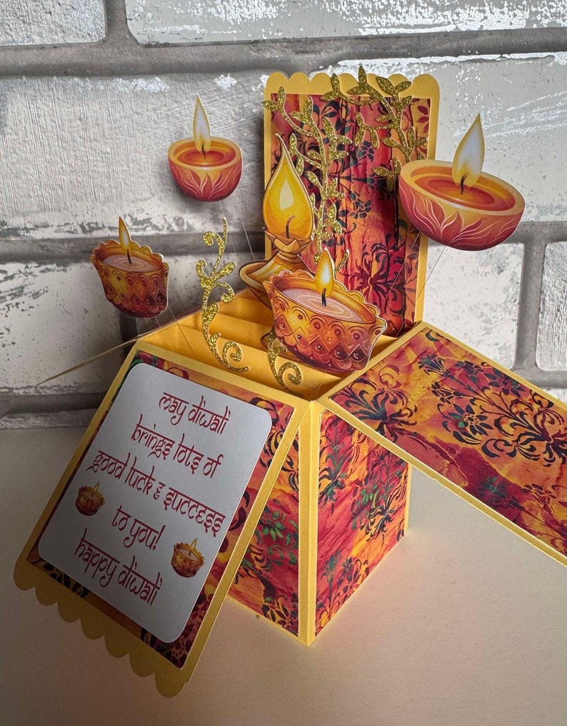 Diwali Card, Happy Diwali Card, Diwali Greetings, Pop up Box Card - Etsy UK