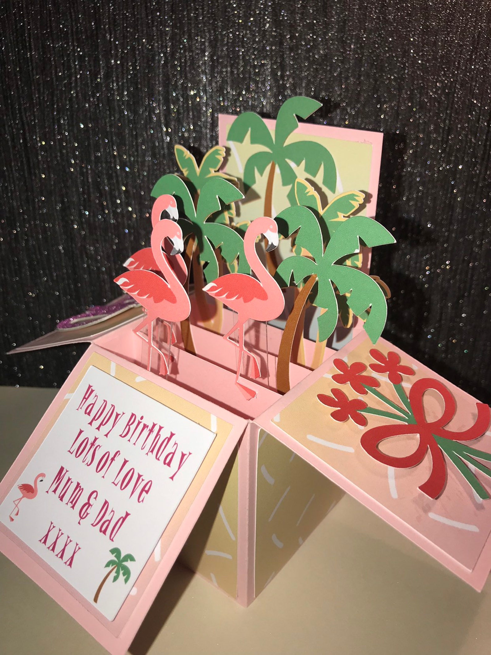Flamingo Pop up Box Card Flamingo Card Birthday Card - Etsy UK