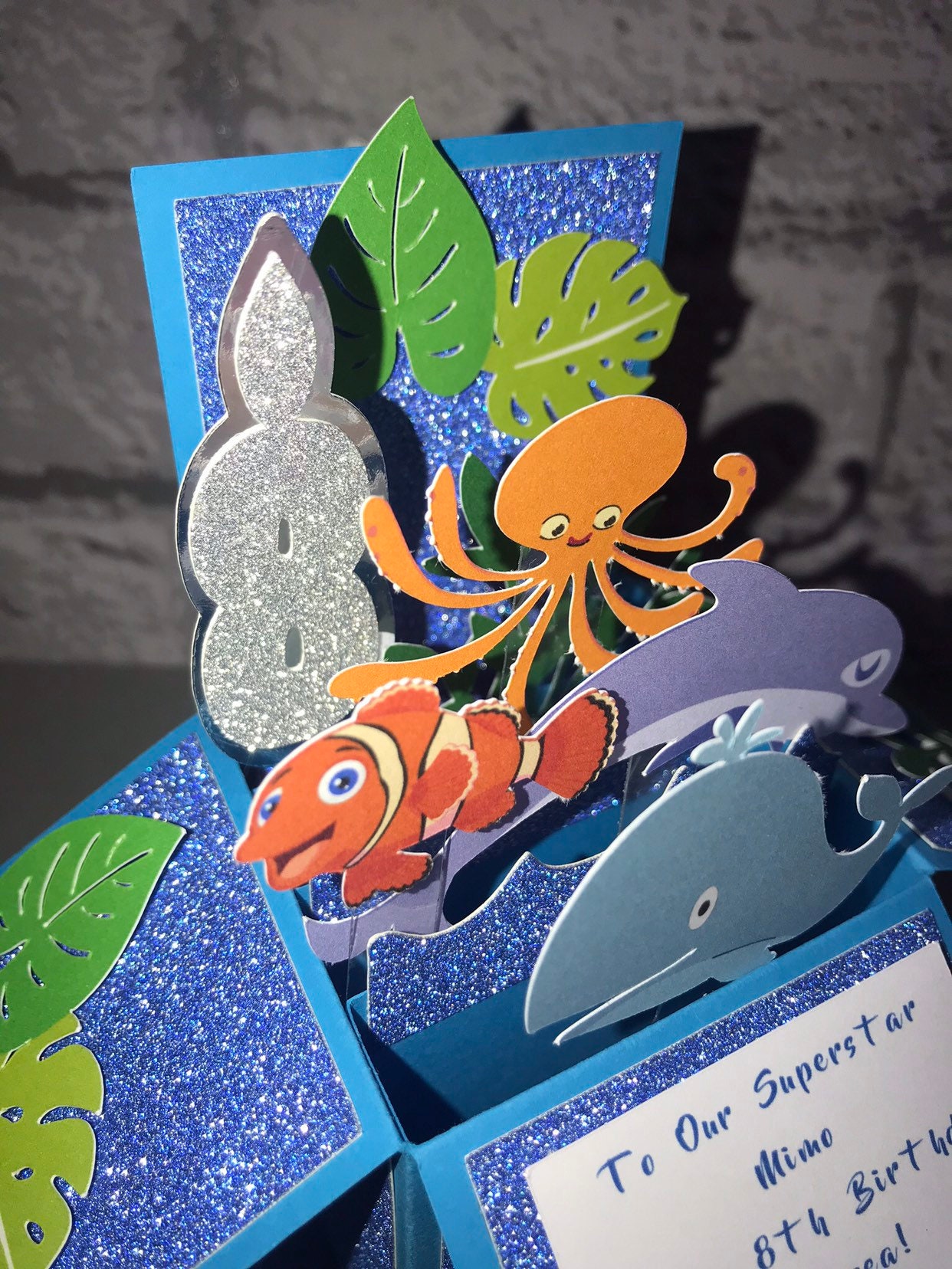 Birthday pop up box card birthday card fish fans fish | Etsy