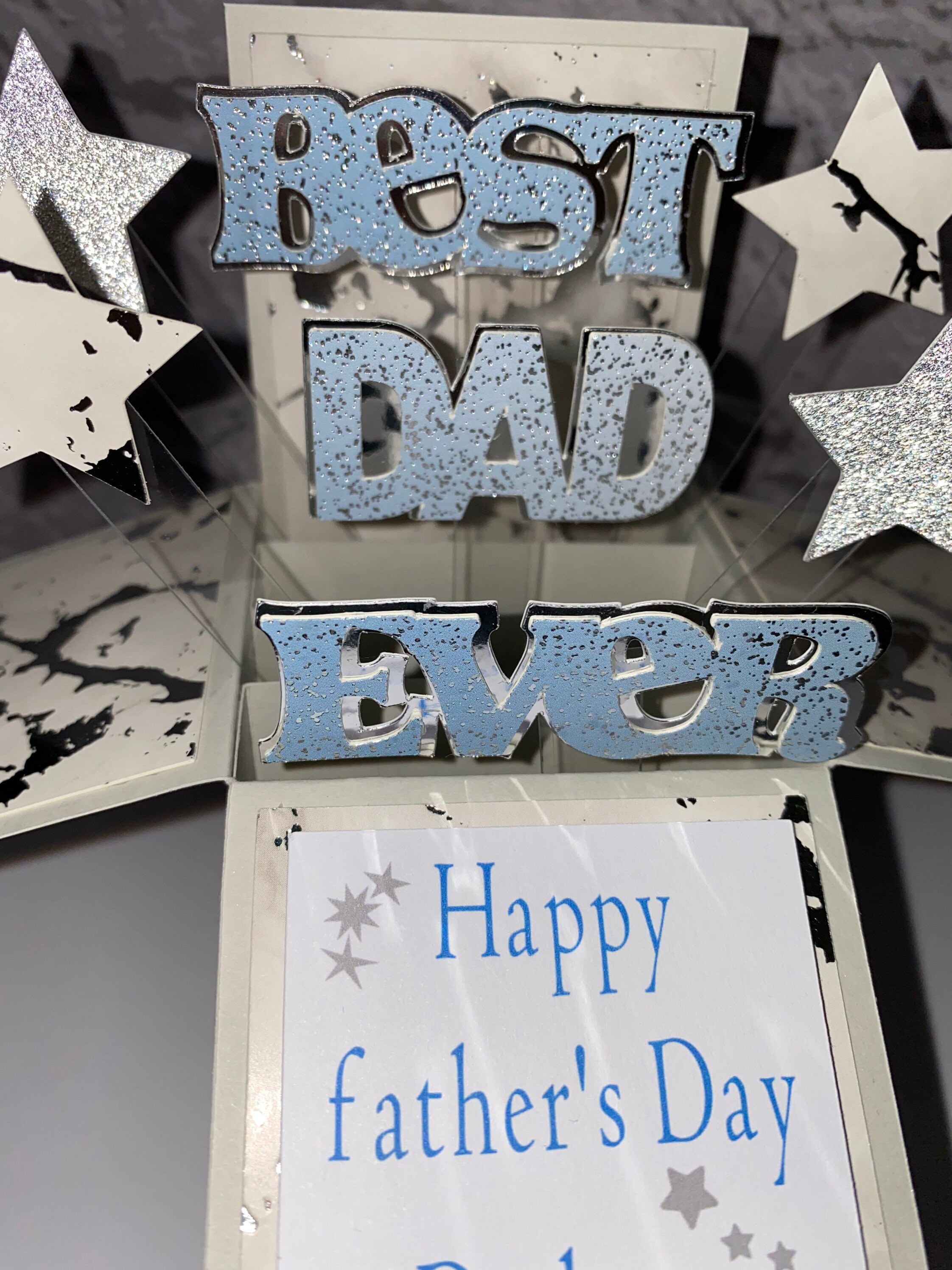 Fathers Day pop up box card best dad ever card fathers day | Etsy
