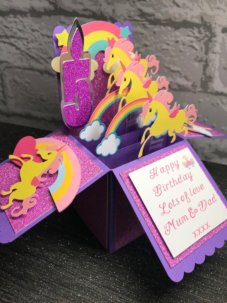 Unicorn Card Birthday Card Pop up Box Card Unicorns - Etsy UK