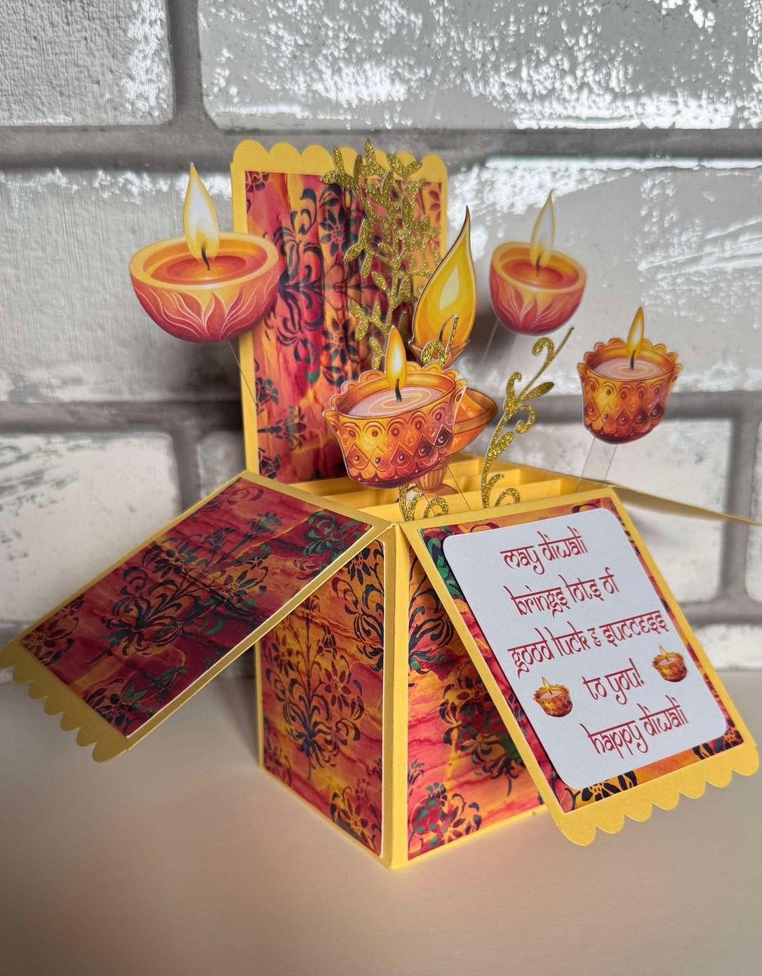 Diwali Card, Happy Diwali Card, Diwali Greetings, Pop up Box Card - Etsy UK