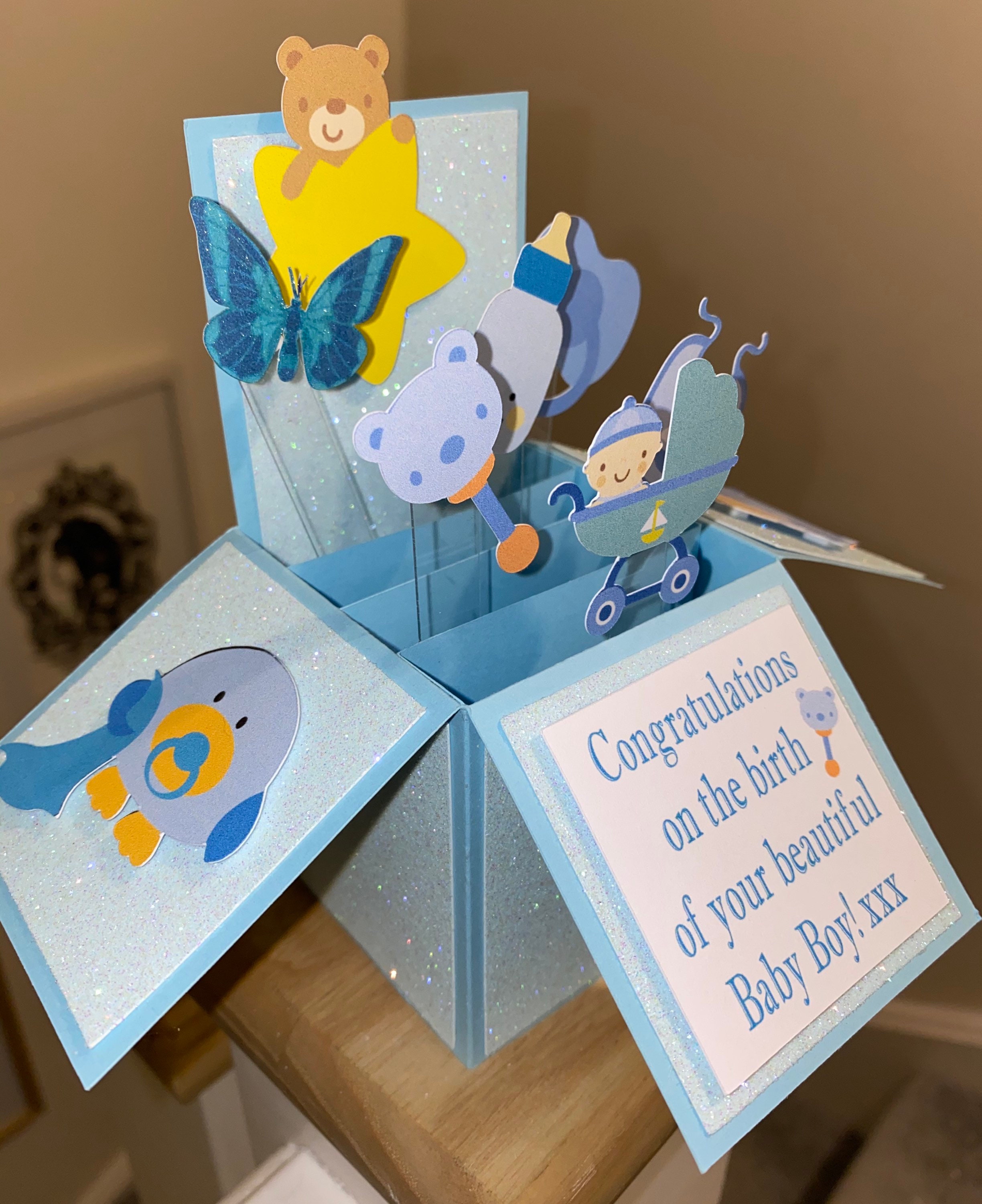 Congratulations Baby Boy Card, New Arrival,new Baby Boy Card, Baby Boy ...