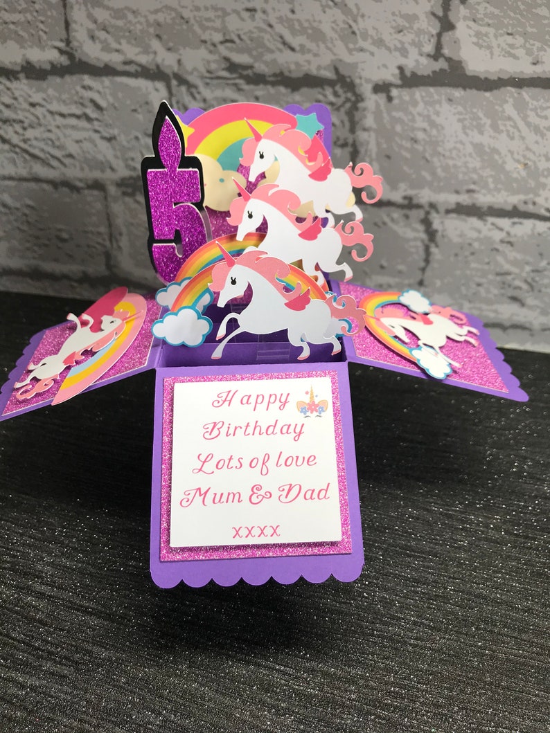 Unicorn Card Birthday Card Pop up Box Card Unicorns - Etsy UK
