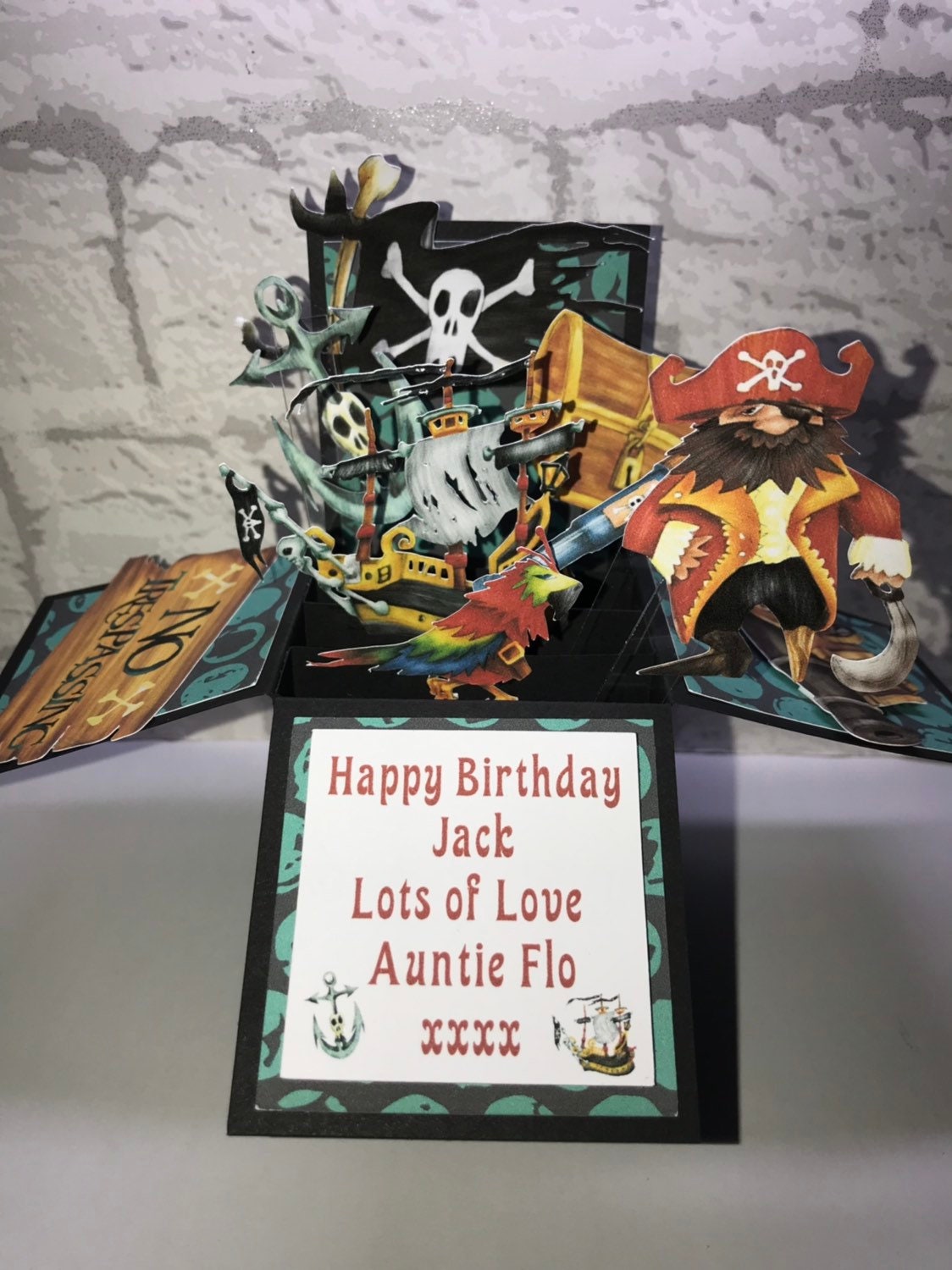 Pirate birthday card pirate card birthday cards pop up box | Etsy