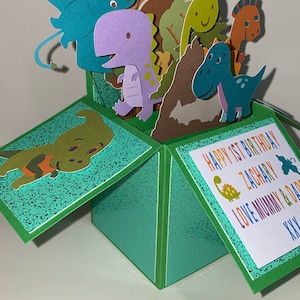 Handmade Dinosaur Pop up Box Card, Personalized Birthday Card - Etsy UK
