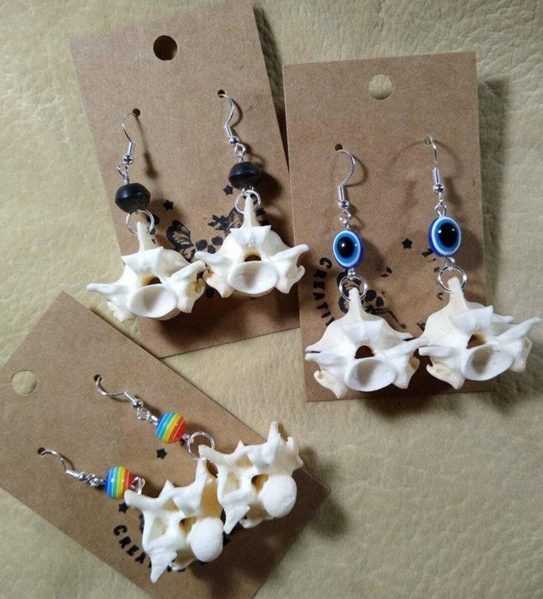 Python Earwire Earrings - Snake Vertebrea Earrings - Bone Earrings - Etsy
