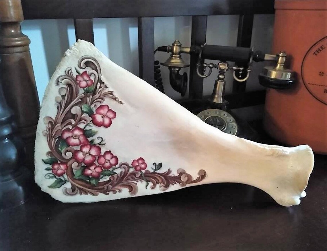 Painted Cow Shoulder Blade - Painted Cow Scapula - Cow Scapula - Cow ...
