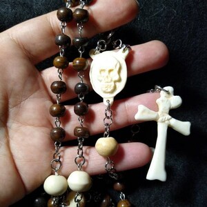 Religious Gothic Catholic Rosary - Bone Rosary - Rosary - Gothic Rosary ...