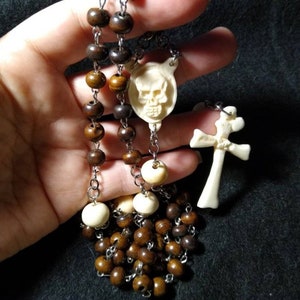 Religious Gothic Catholic Rosary - Bone Rosary - Rosary - Gothic Rosary ...