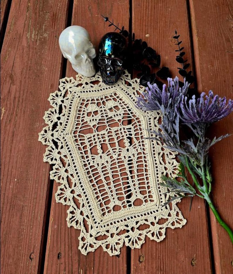 Handmade Crochet Skull Doily - Gothic Home Decor - Etsy