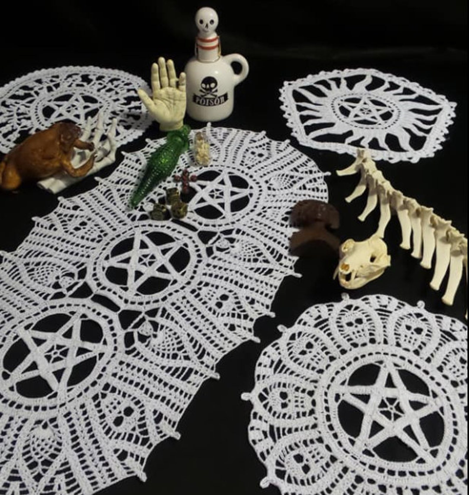 Skulls of the Night Doily Pattern Skull Doily Pattern - Etsy